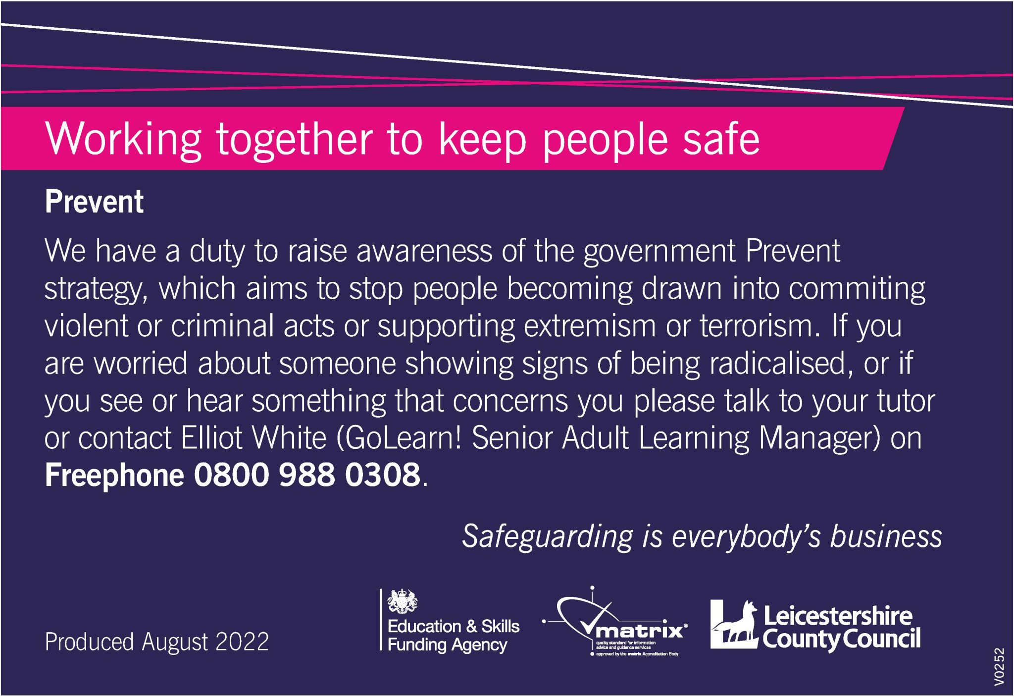 Safeguarding & Prevent | GoLearn! Leicestershire Adult Learning Service